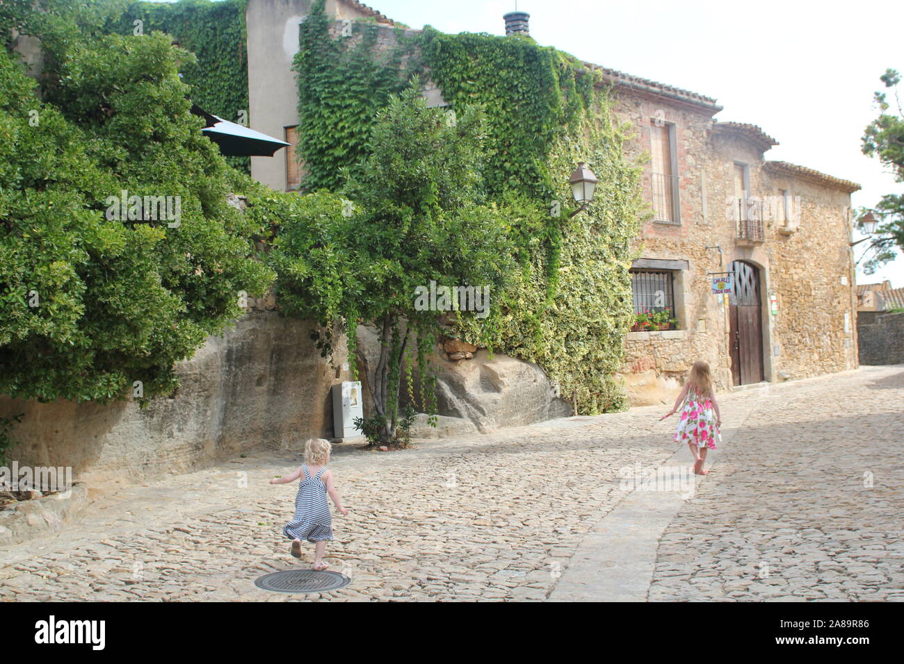 Medieval wall of peratallada hi-res stock photography and images - Alamy