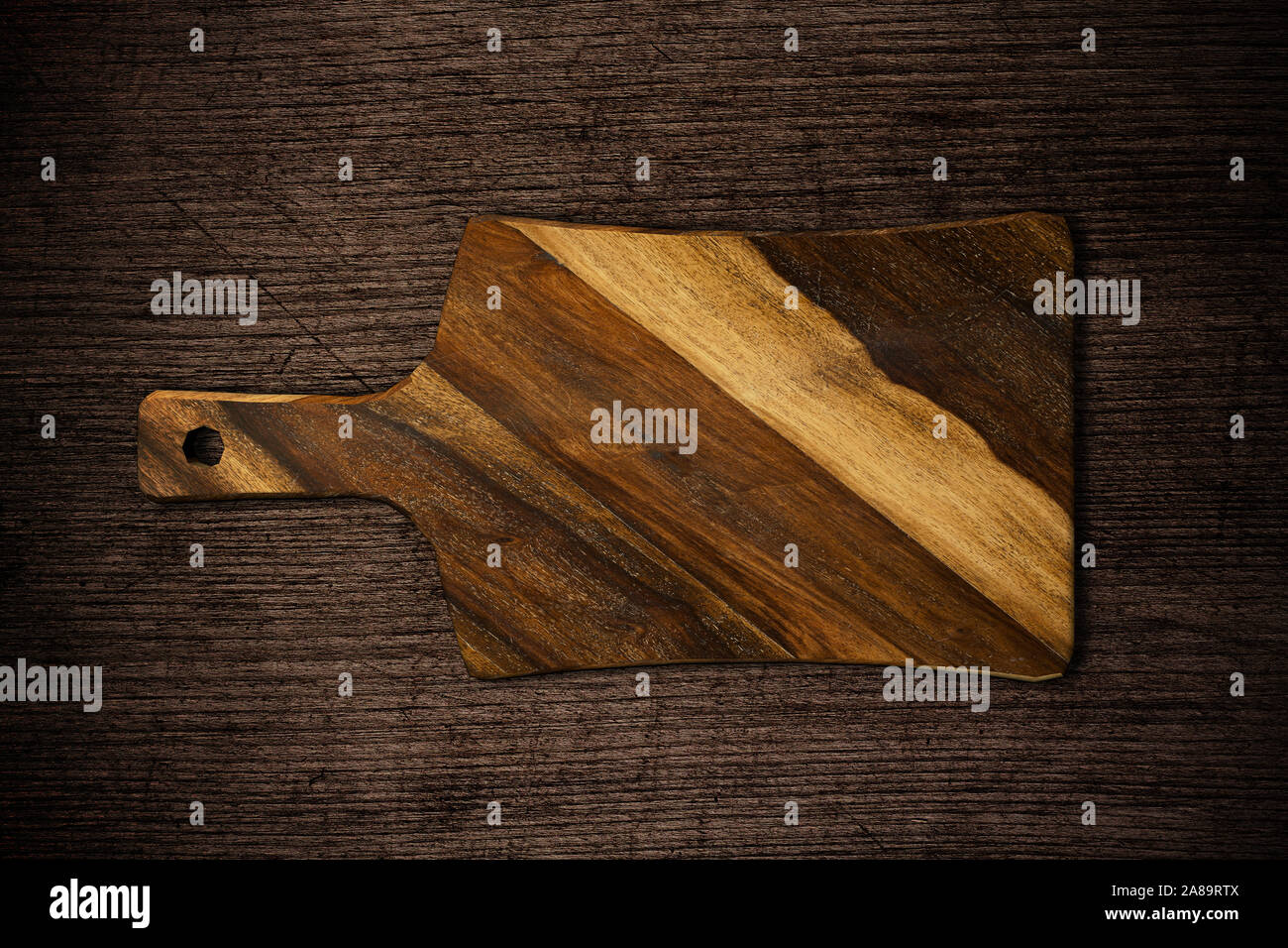 wood cutting board For Food on Wood background Stock Photo - Alamy