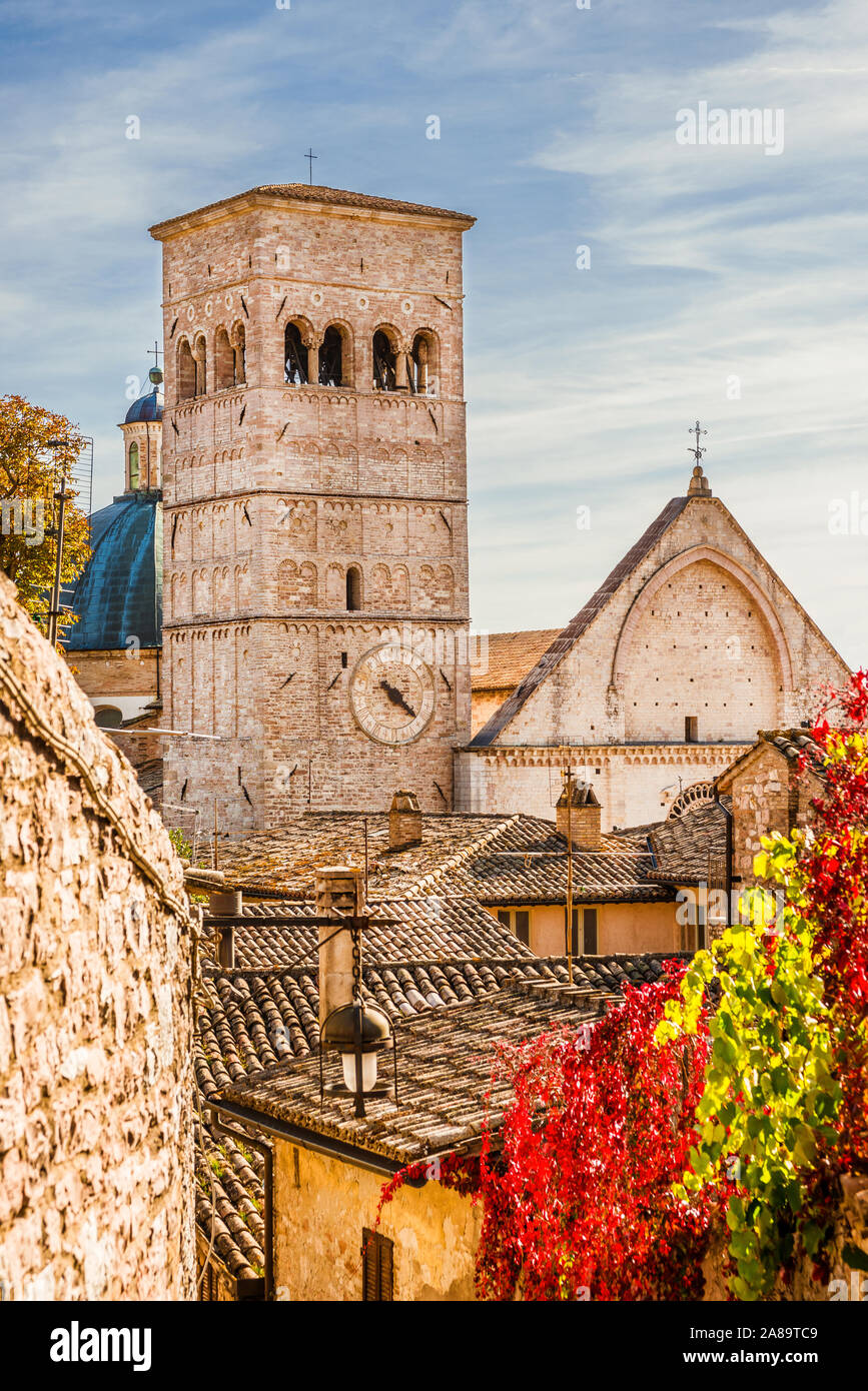 Medieval Assisi Cathedral of St Rufinus, completed in the 13th century ...