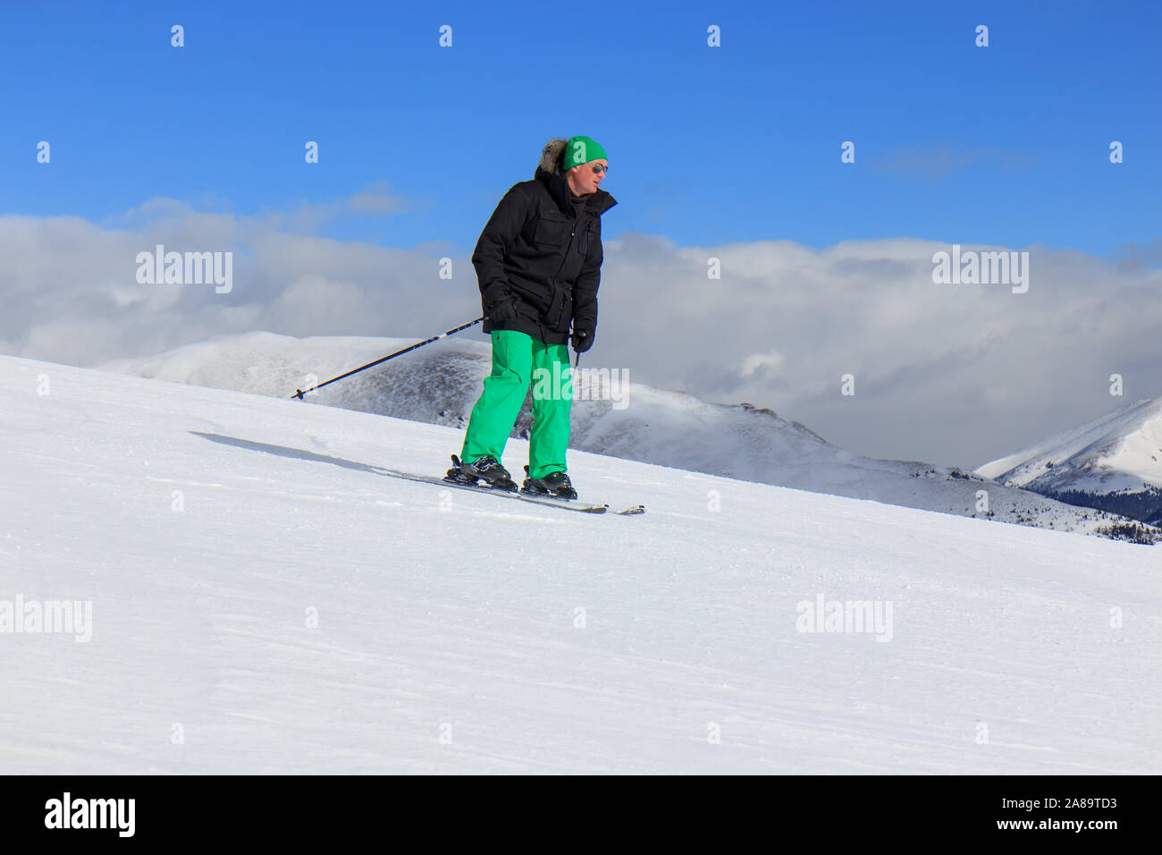 Man on the ski Stock Photo - Alamy