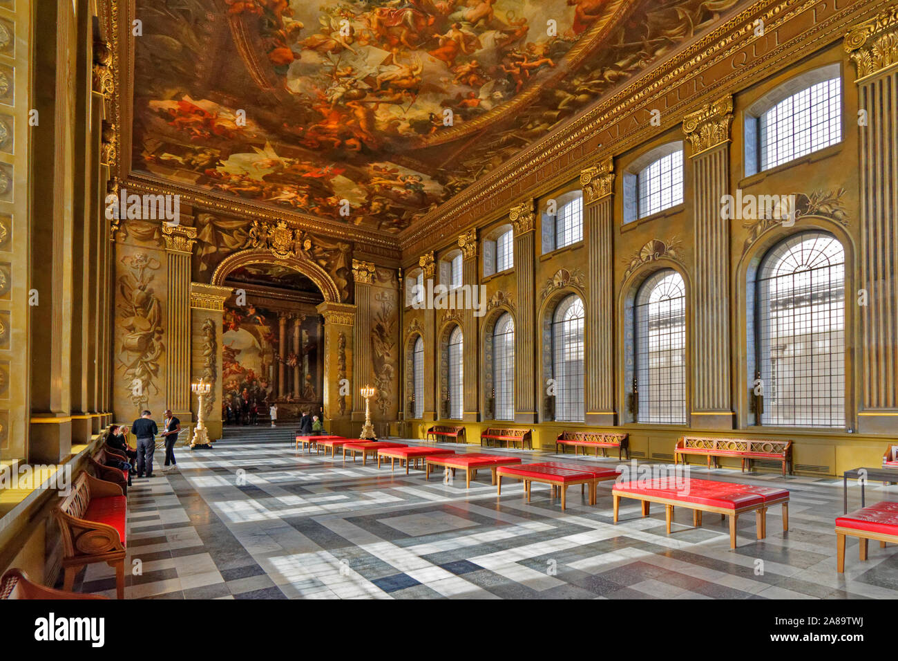 LONDON GREENWICH OLD ROYAL NAVAL COLLEGE THE PAINTED HALL A MASTERPIECE ...