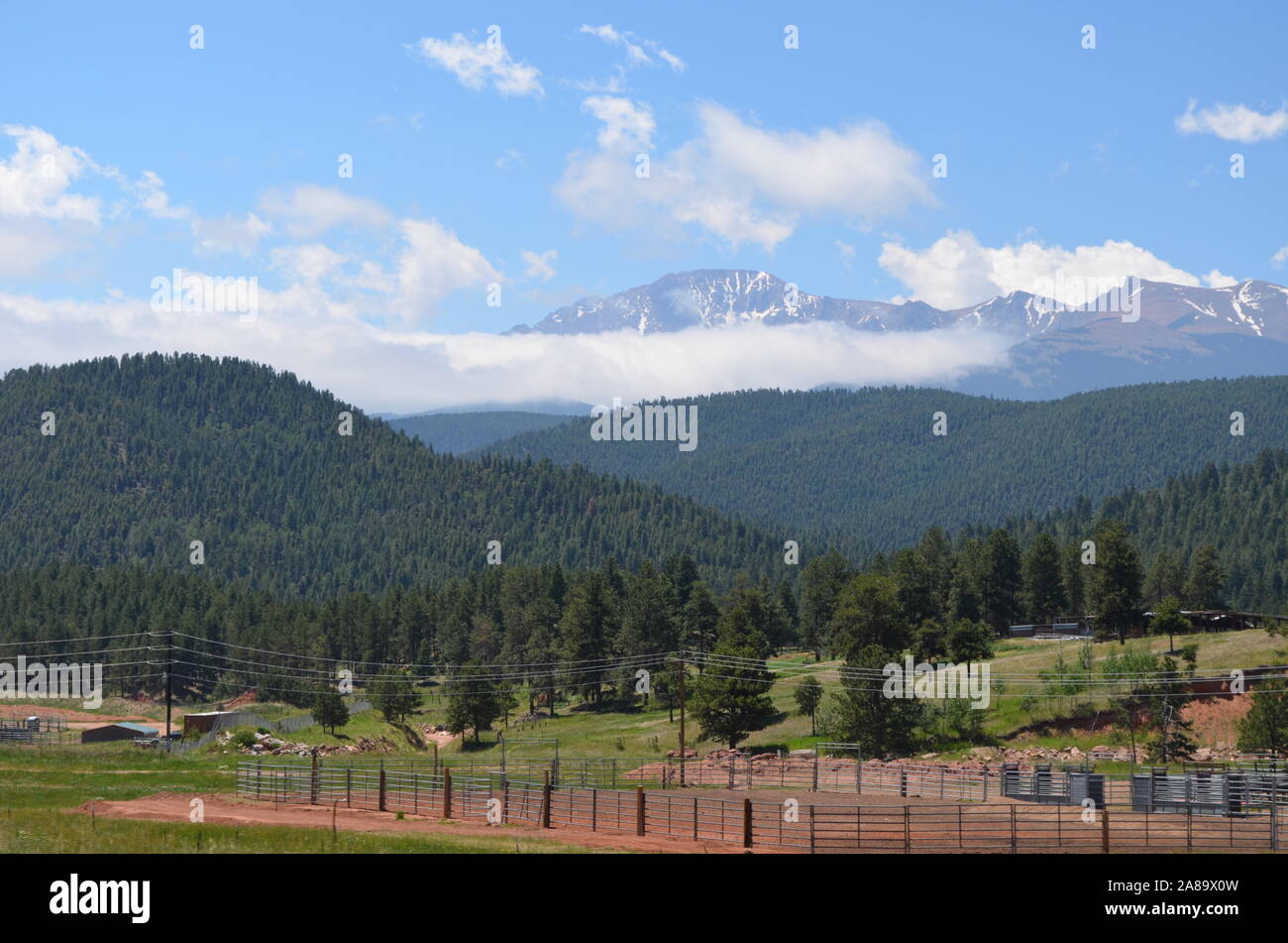 Early Summer in Colorado: Pikes Peak in the Front Range of the Rocky ...