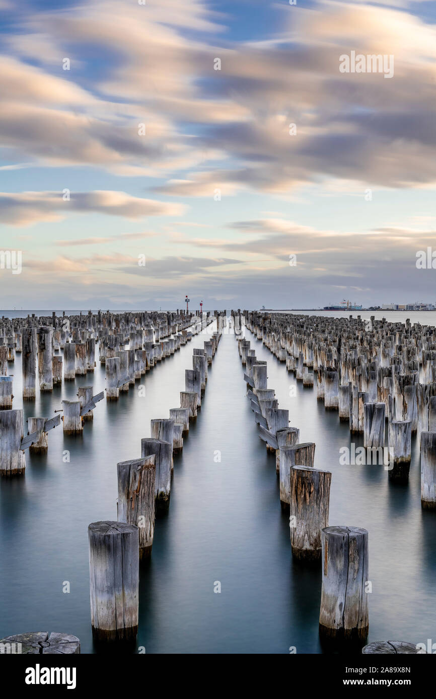 Original pylons, circa 1912 of Princess Pier in Port Melbourne ...