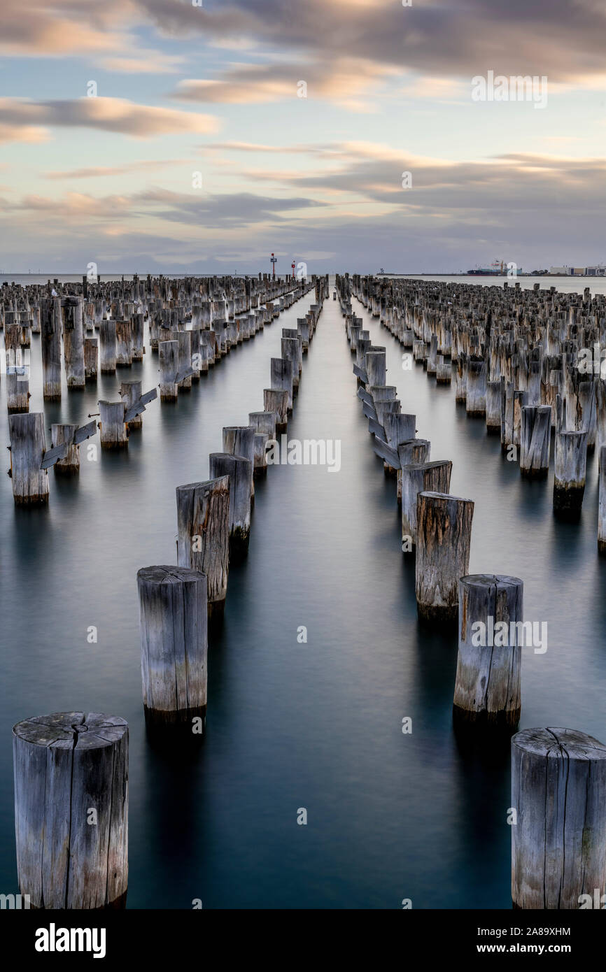 Original pylons, circa 1912 of Princess Pier in Port Melbourne ...