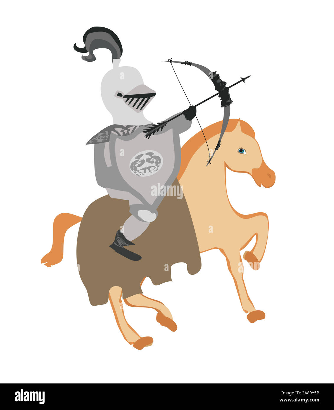 Knight riding horse sword cartoon hi-res stock photography and images ...