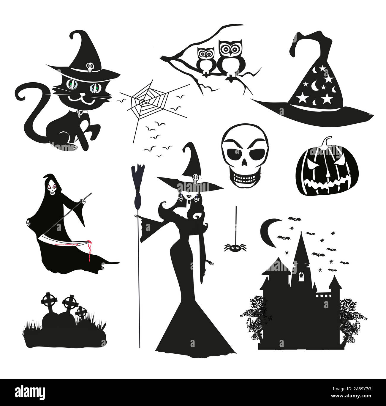 Halloween icon set Stock Photo - Alamy