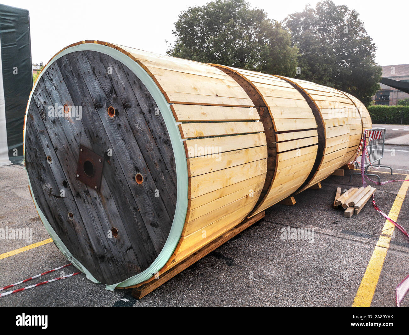 large containers for storing large electrical cables to be installed ...