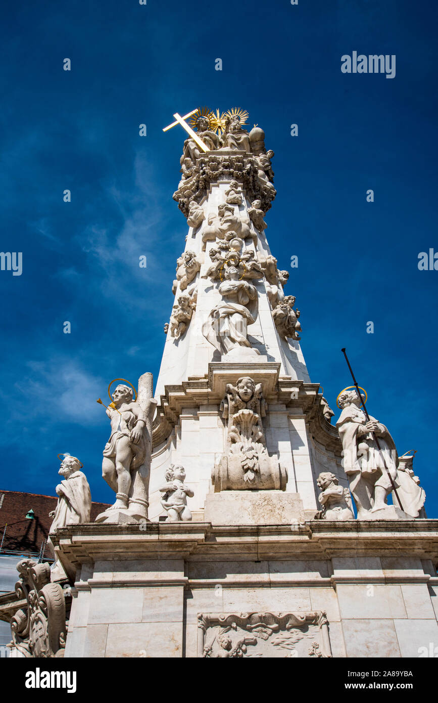 Holy Trinity Statue & Square in Buda Castle.The Black Death ravaged ...