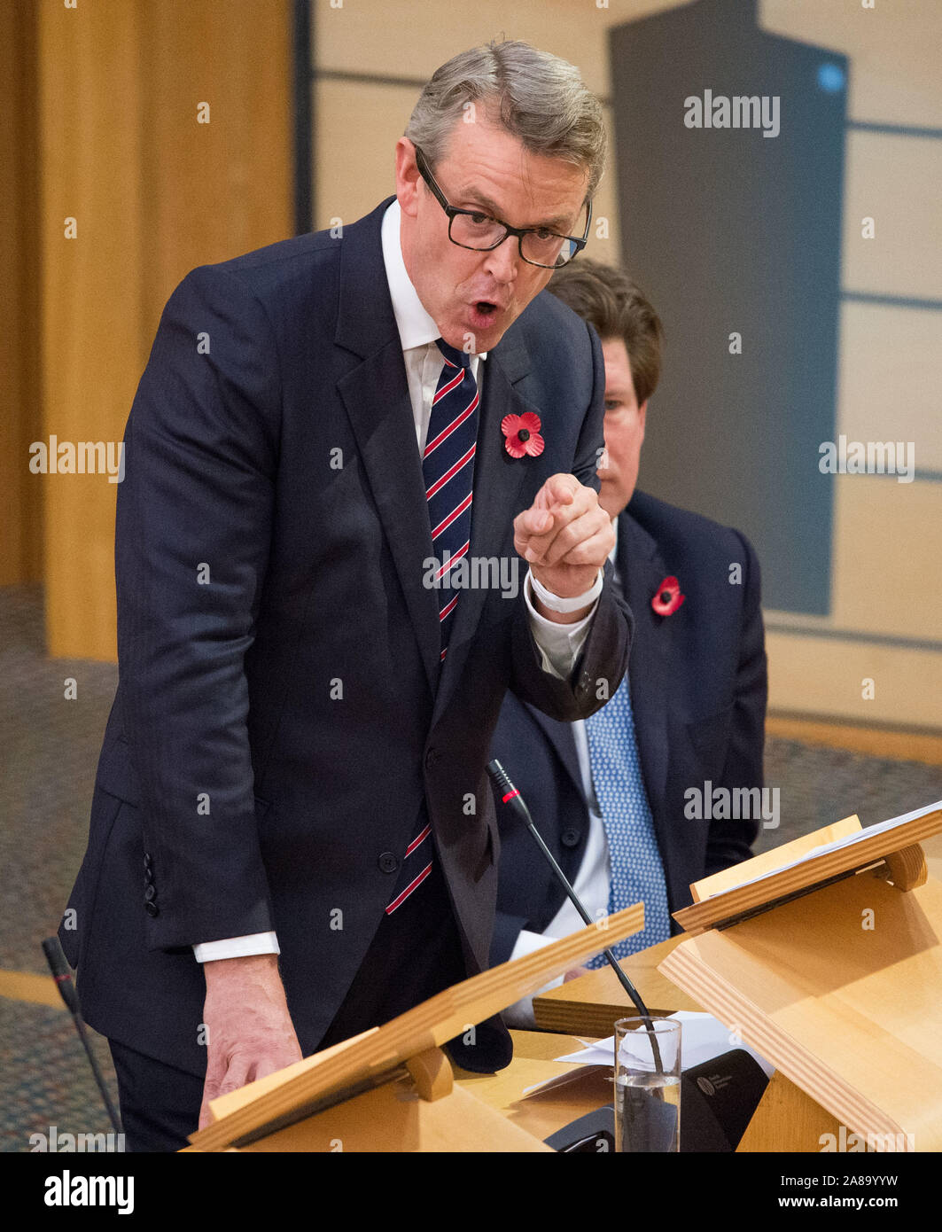Edinburgh, UK. 7 November 2019.Pictured: Adam Tomkins MSP - Shadow ...
