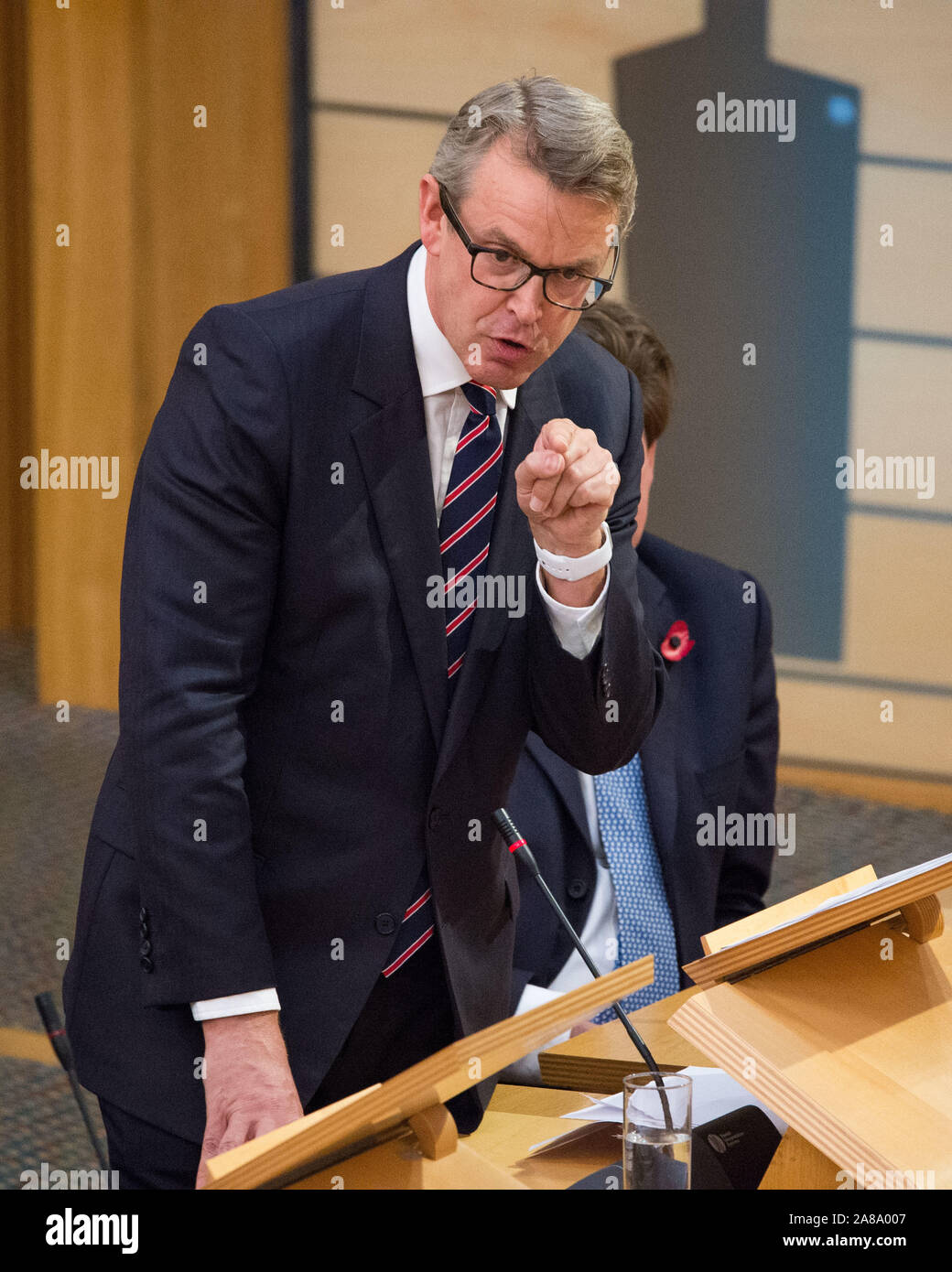 Edinburgh, UK. 7 November 2019.Pictured: Adam Tomkins MSP - Shadow ...