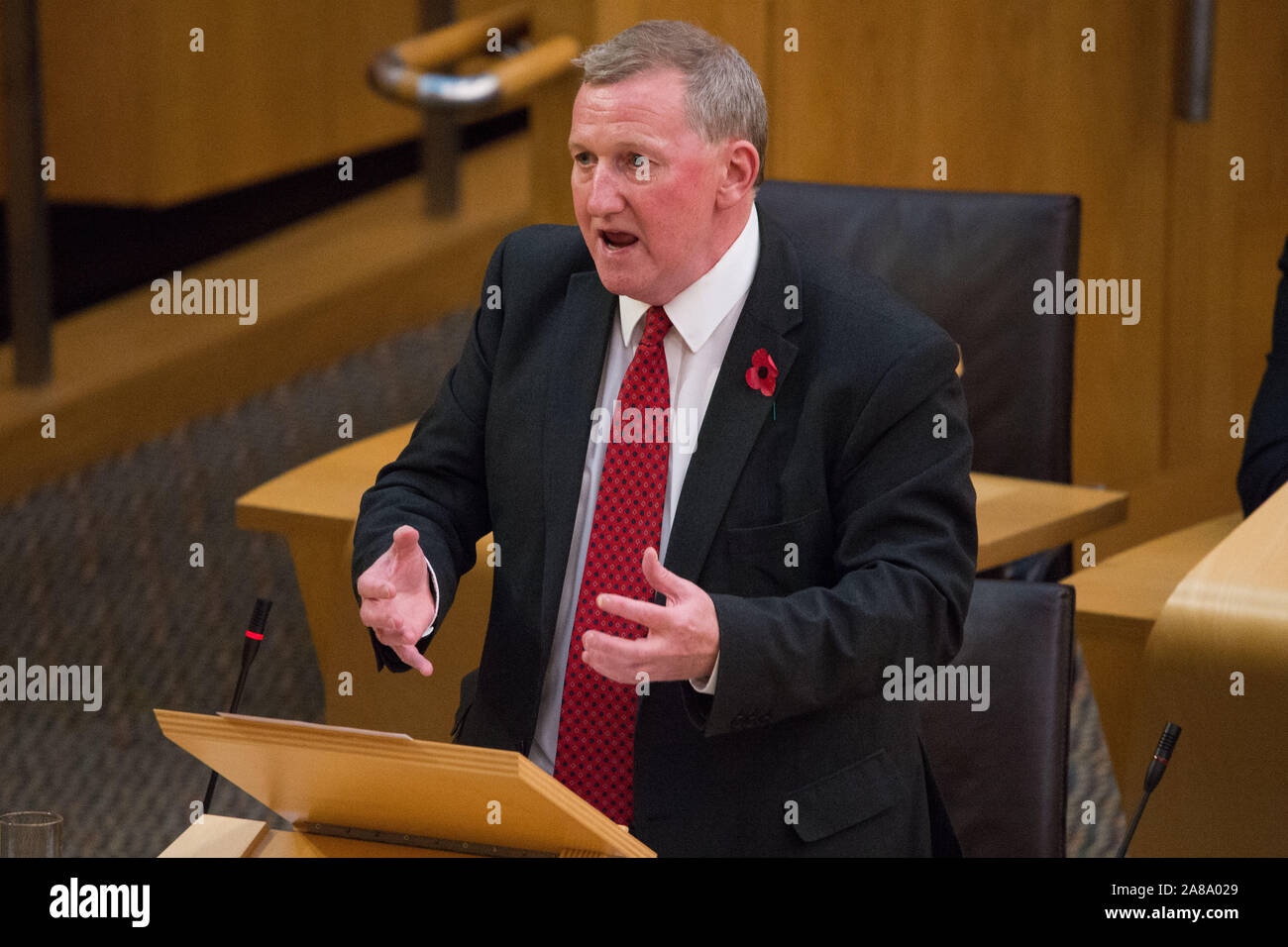 Edinburgh, UK. 7 November 2019.Pictured: Alex Rowley MSP. Stage 1 ...