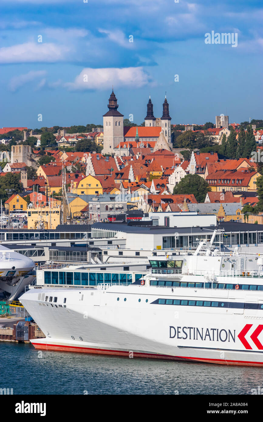 Destination Gotland ferries docked at Visby, Sweden Stock Photo - Alamy