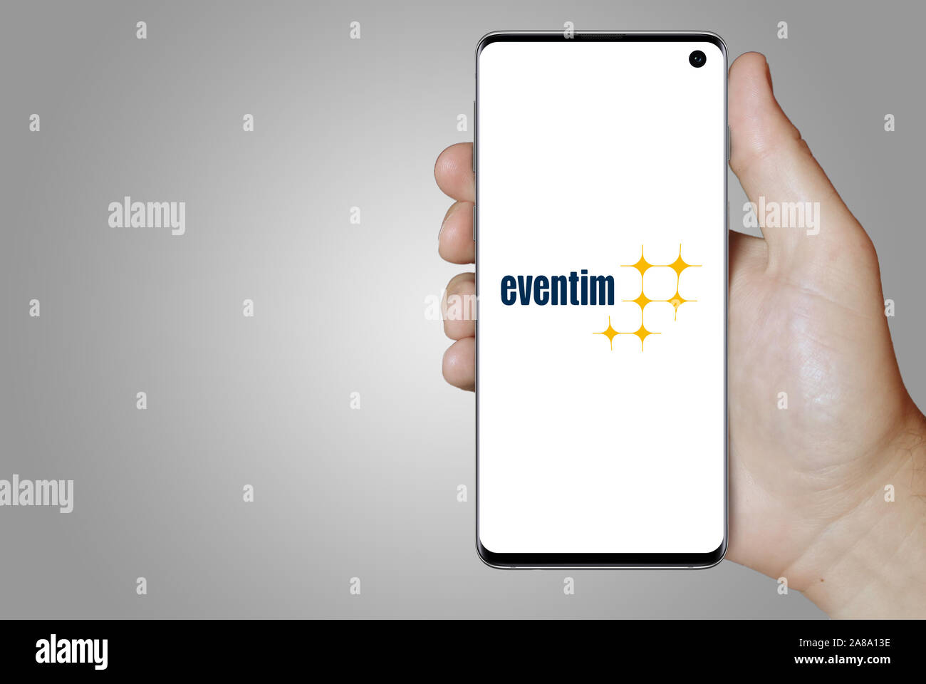Logo of public company CTS Eventim displayed on a smartphone. Grey ...