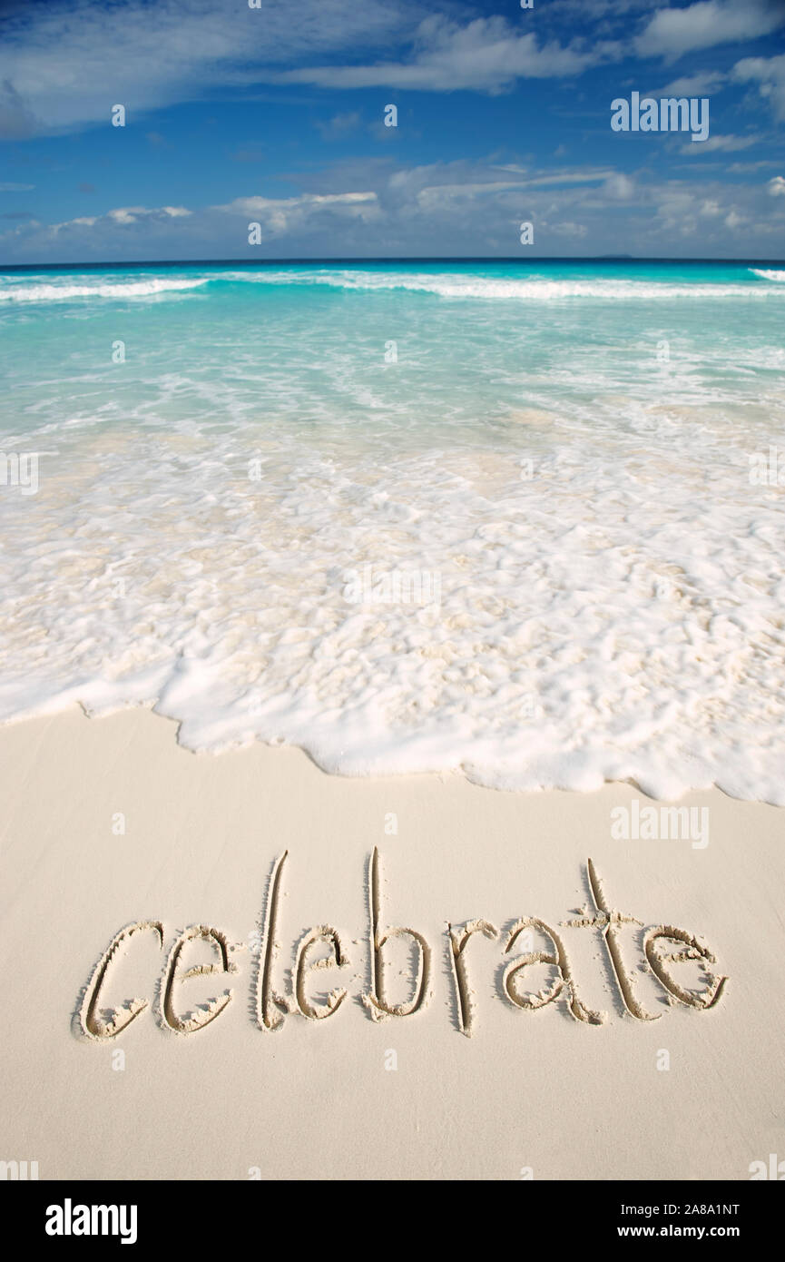 Celebrate message handwritten on hi-res stock photography and images ...
