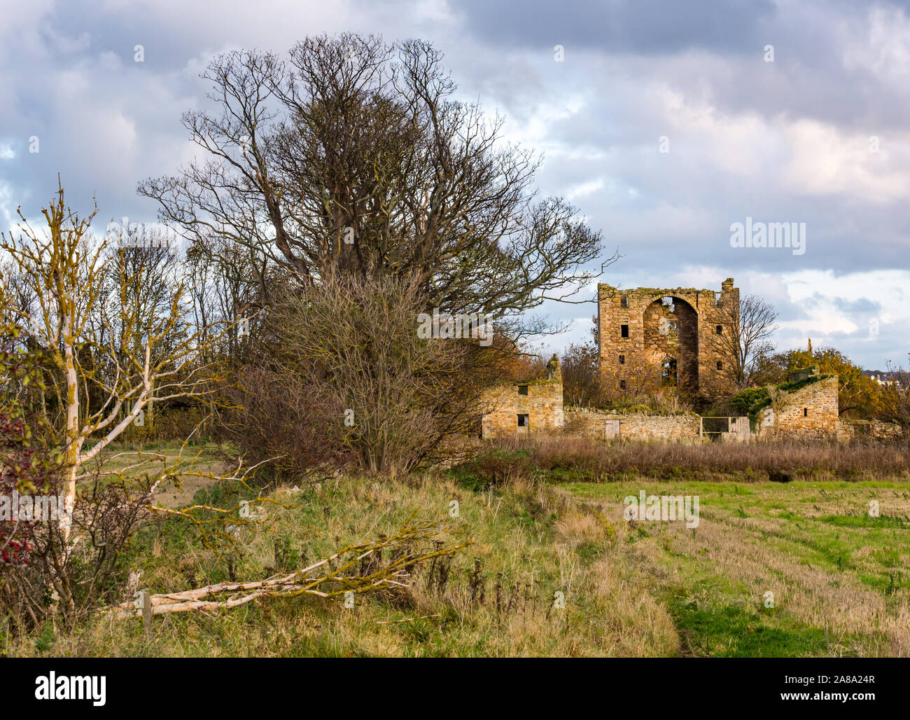 Ruins of 16th century Saltcoats Castle, Gullane, East Lothian, Scotland ...