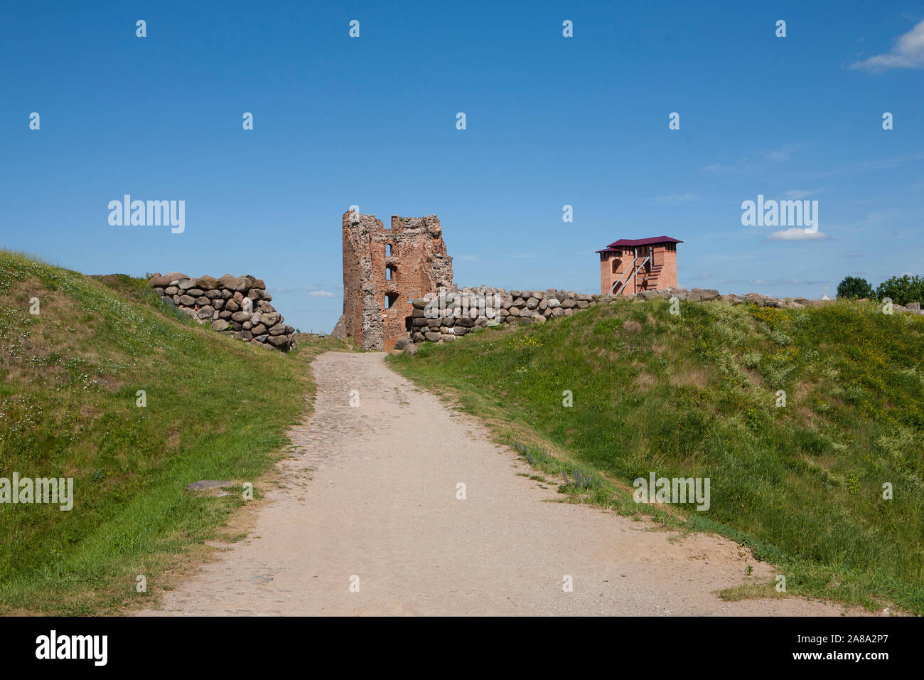 Navahrudak, Belarus - ancient castle: ruins of towers Stock Photo - Alamy