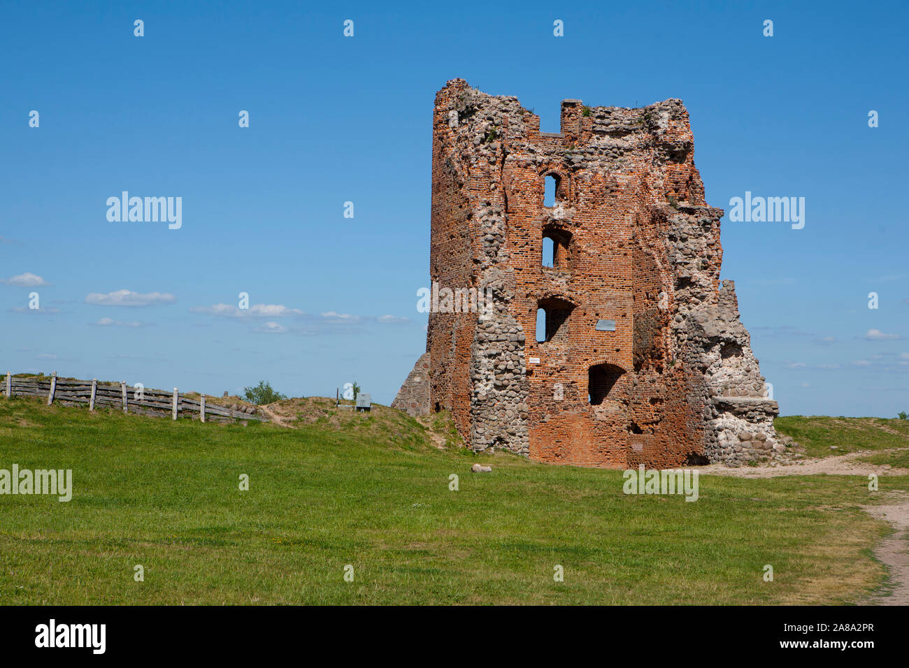 Navahrudak, Belarus - ancient castle: ruins of towers Stock Photo - Alamy