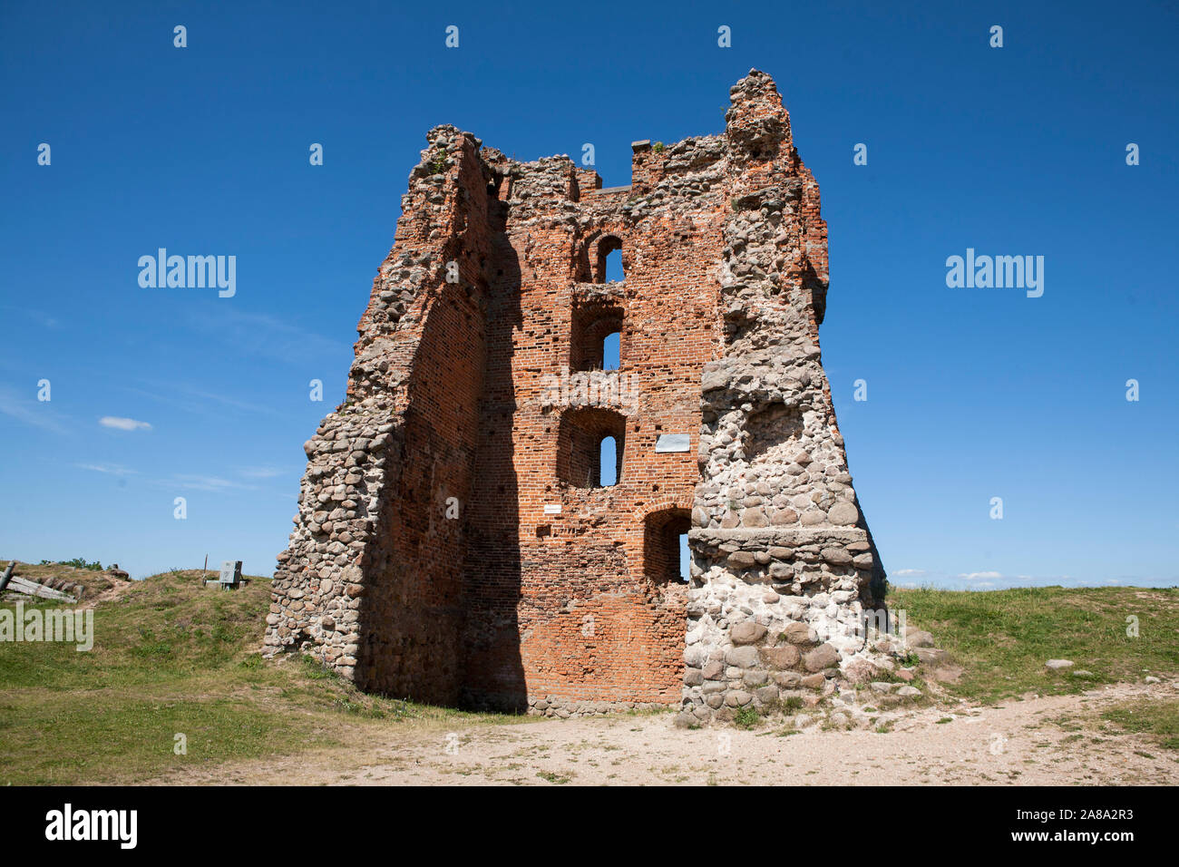 Navahrudak, Belarus - ancient castle: ruins of towers Stock Photo - Alamy