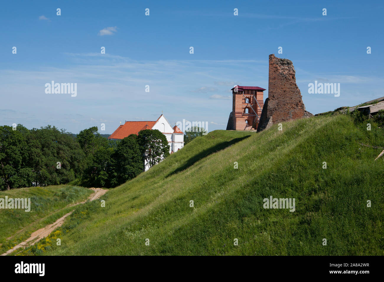 Navahrudak, Belarus - ancient castle: ruins of towers Stock Photo - Alamy