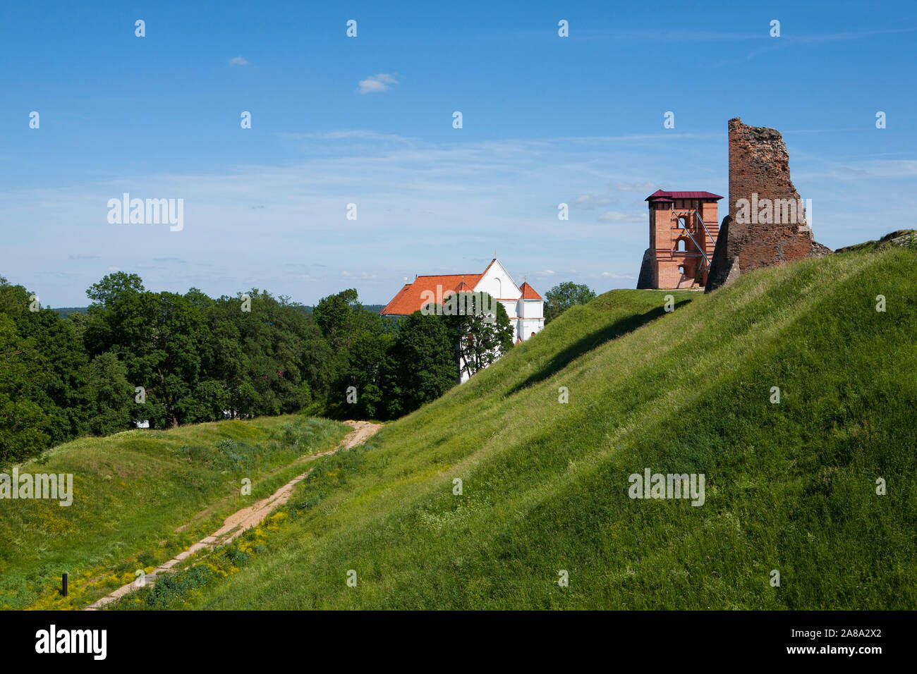 Navahrudak, Belarus - ancient castle: ruins of towers Stock Photo - Alamy