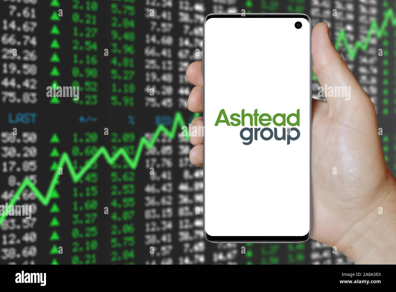 Logo of public company Ashtead Group displayed on a smartphone ...