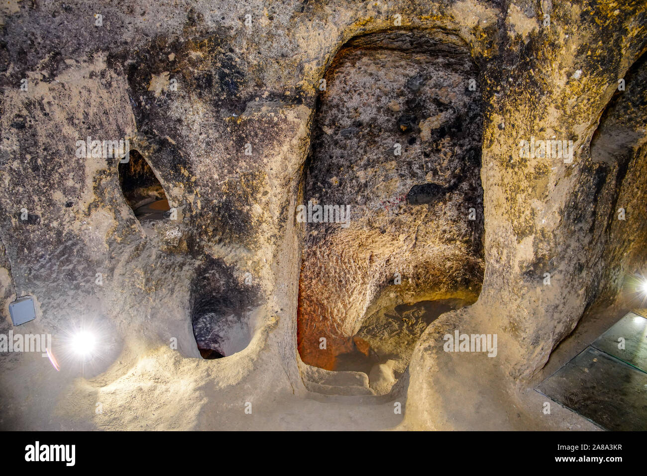 The Derinkuyu underground city is an ancient multi-level cave city in ...