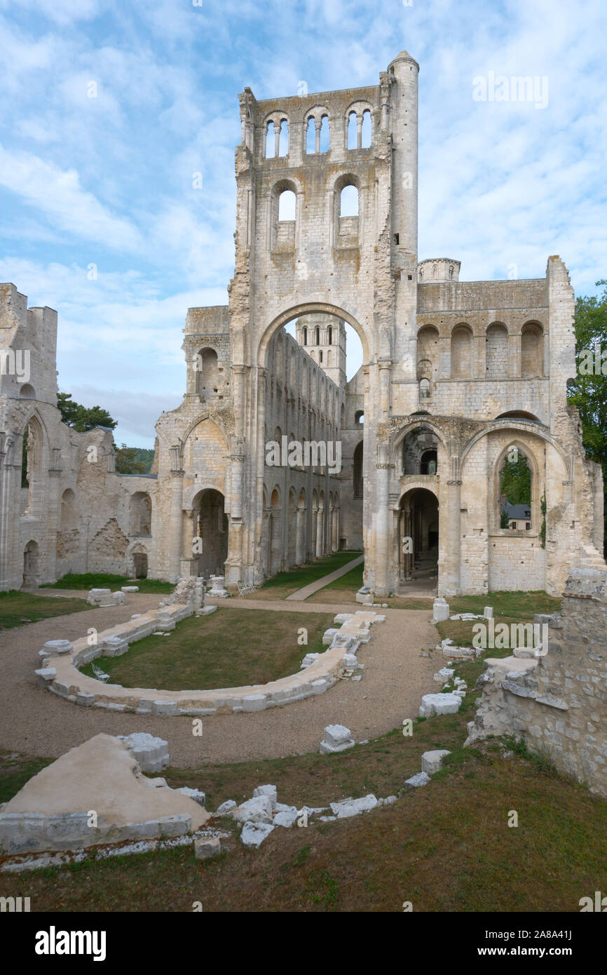 Jumieges, Normandy / France - 13 August 2019: the old abbey and ...