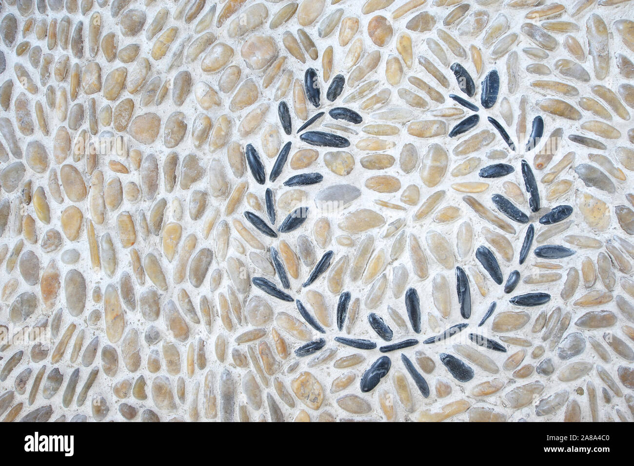 Mosiac of pebbles forming a laurel wreath, used in formal sporting and ...