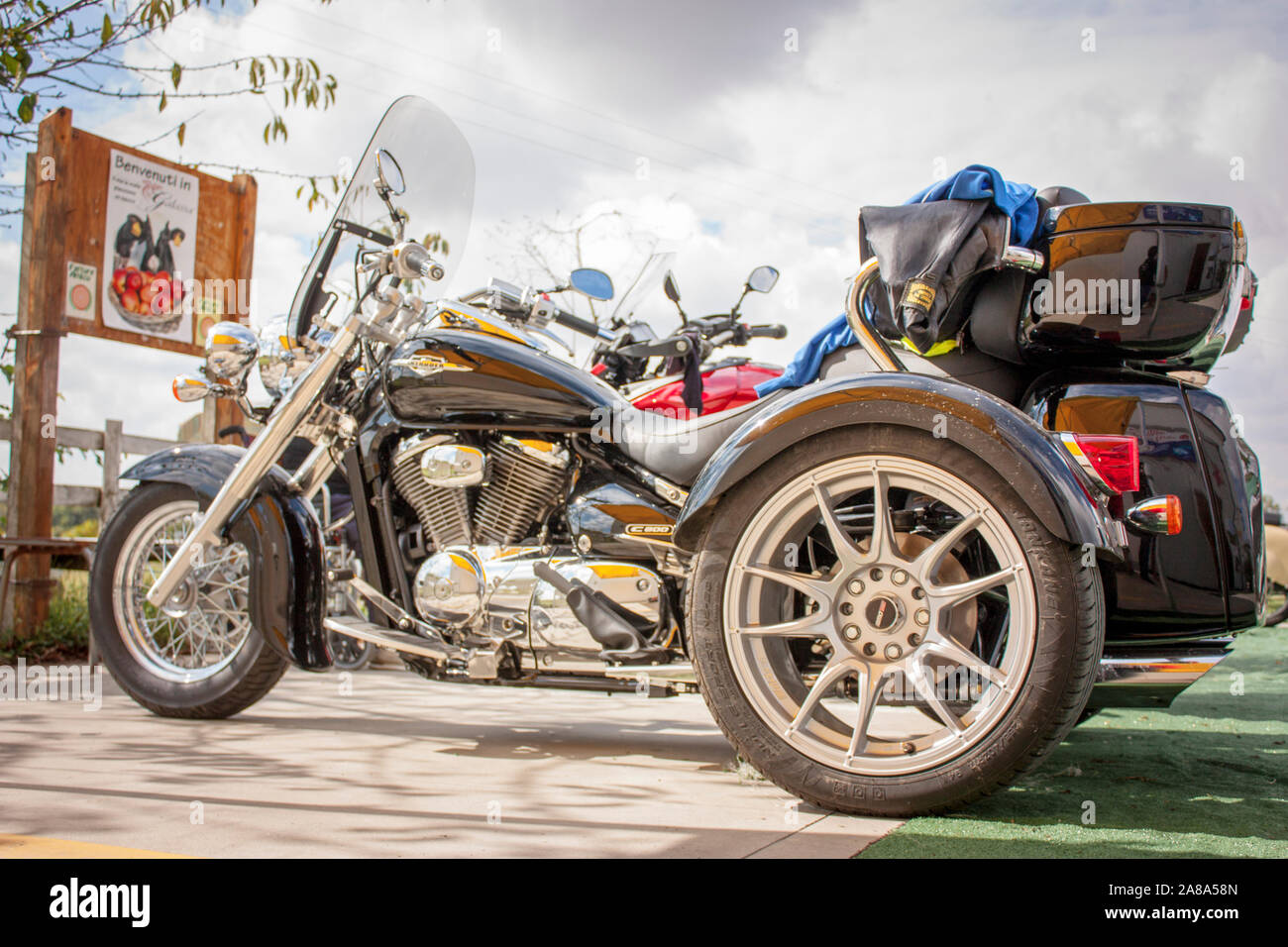 A beautiful black trike Stock Photo - Alamy