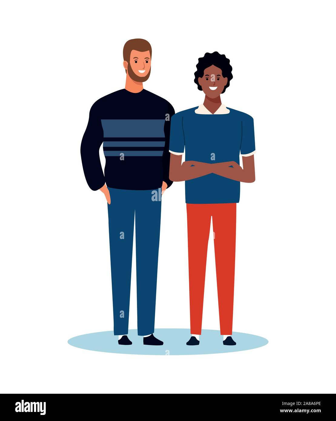 cartoon male friends standing Stock Vector Image & Art - Alamy