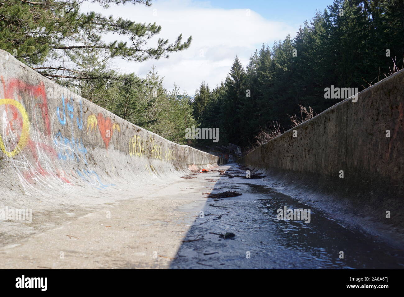 Old Olympic Bob Slide (ice channel) in Sarajevo Stock Photo - Alamy