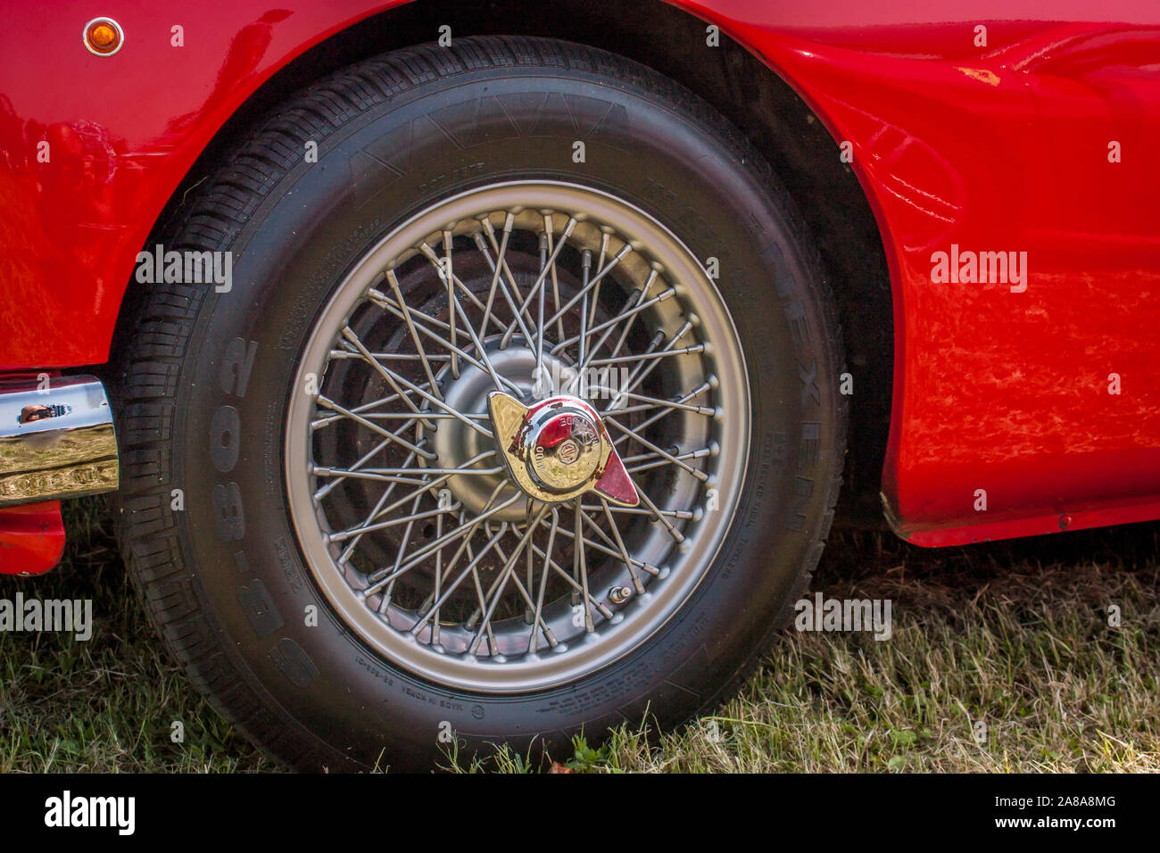 Detail of a tire with spoke rim Stock Photo - Alamy