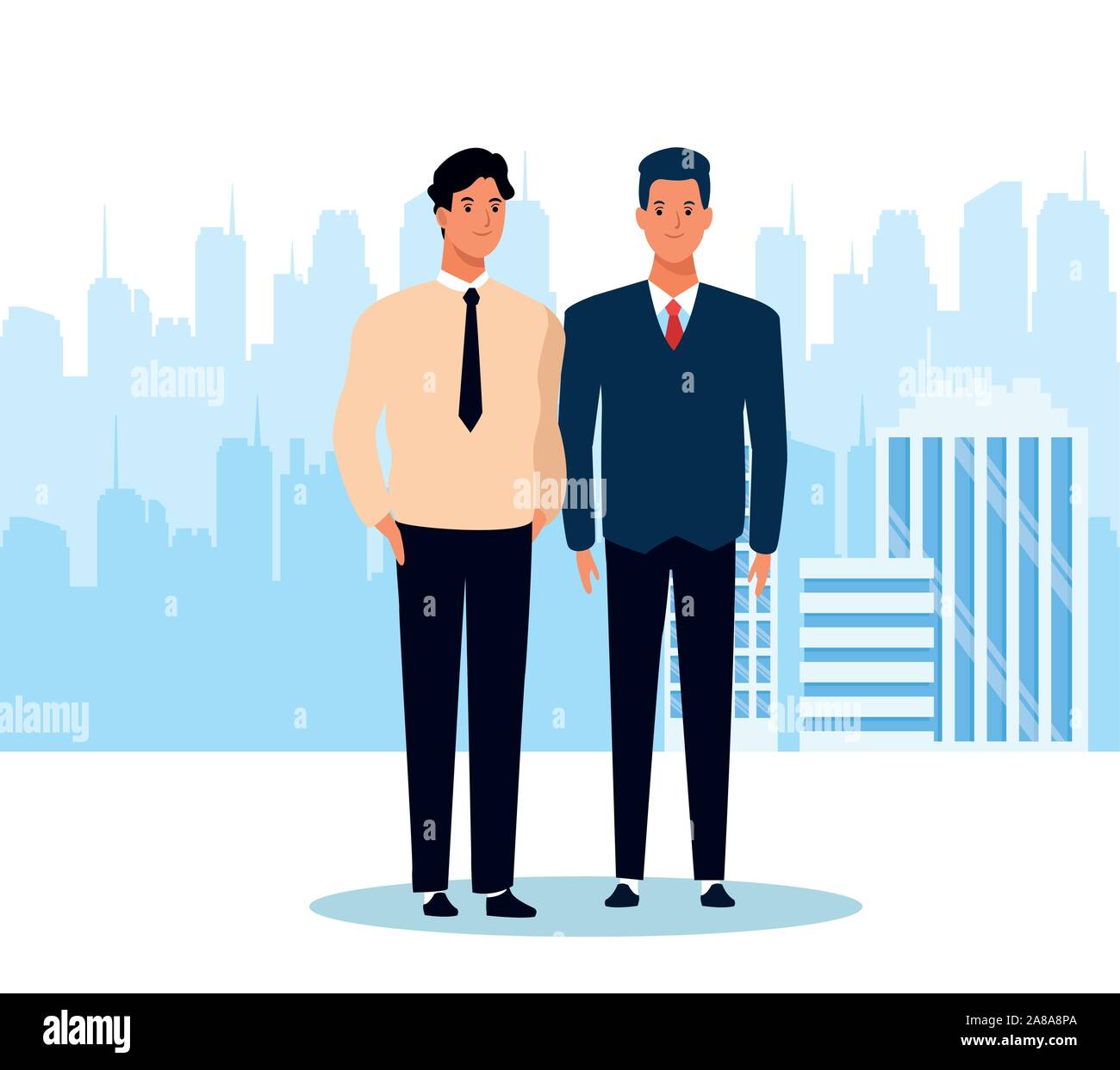 cartoon two men standing, colorful design Stock Vector Image & Art - Alamy