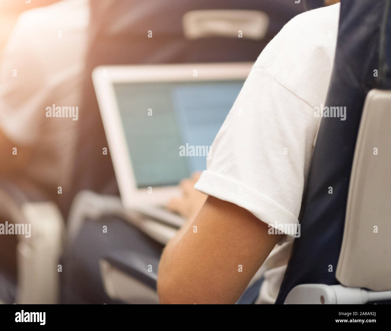Man working on aircraft board Stock Photo - Alamy