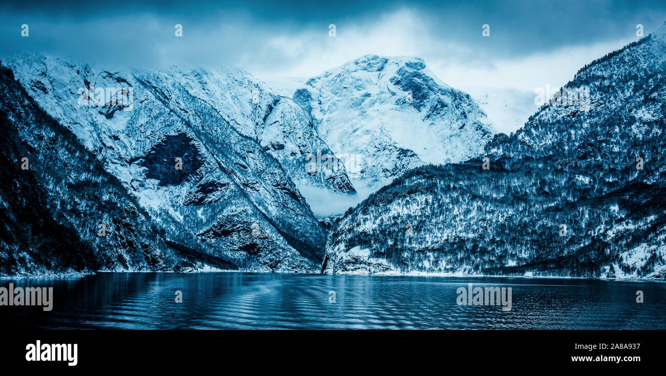 Norwegian Fjords in winter Stock Photo - Alamy