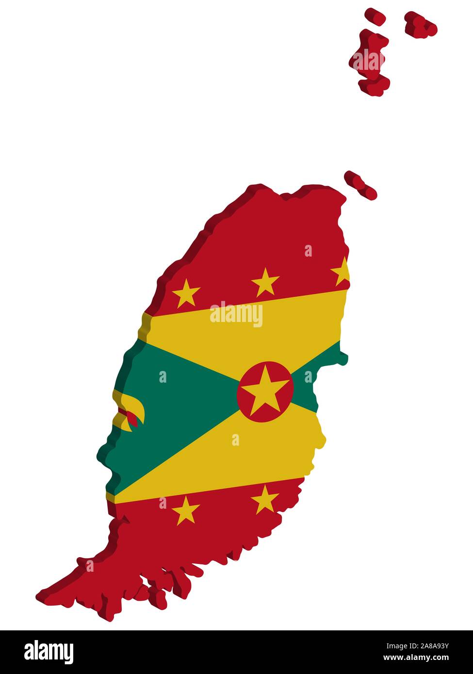 3D Grenada map flag Vector illustration eps 10 Stock Vector Image & Art ...