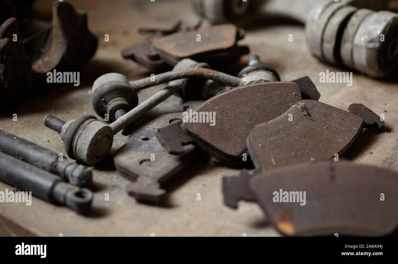 Old car spare parts Stock Photo - Alamy