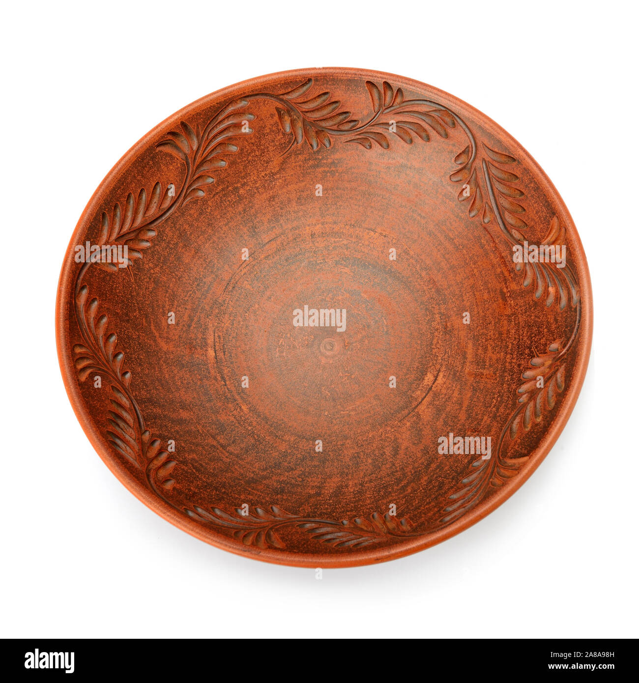 clay plate isolated on white background Stock Photo - Alamy