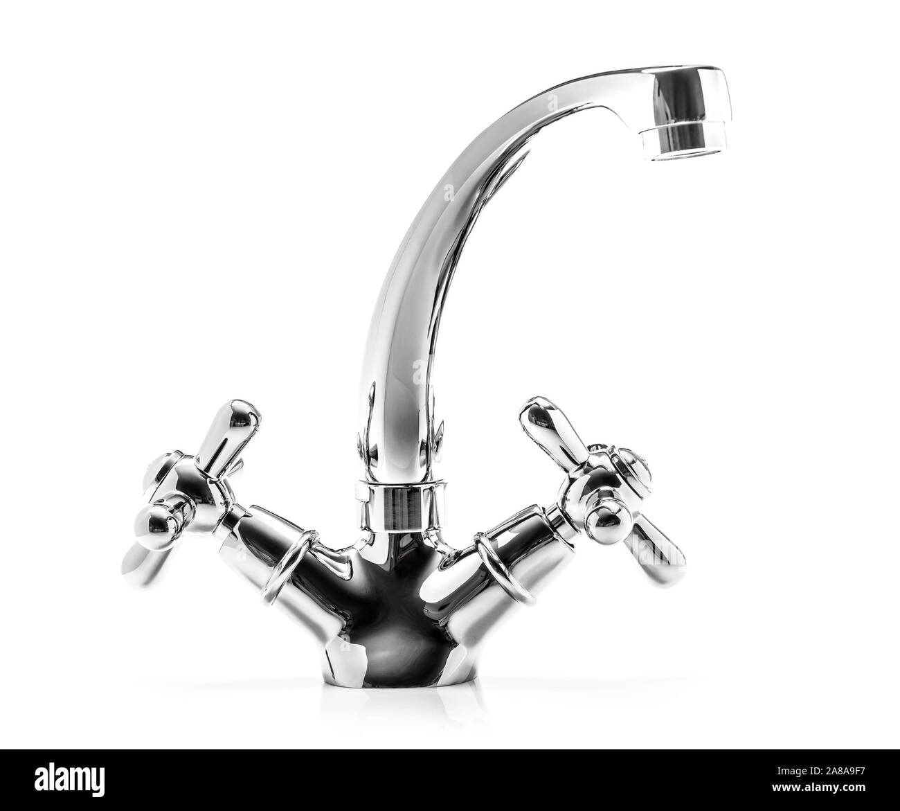 Metal water mixer Stock Photo - Alamy