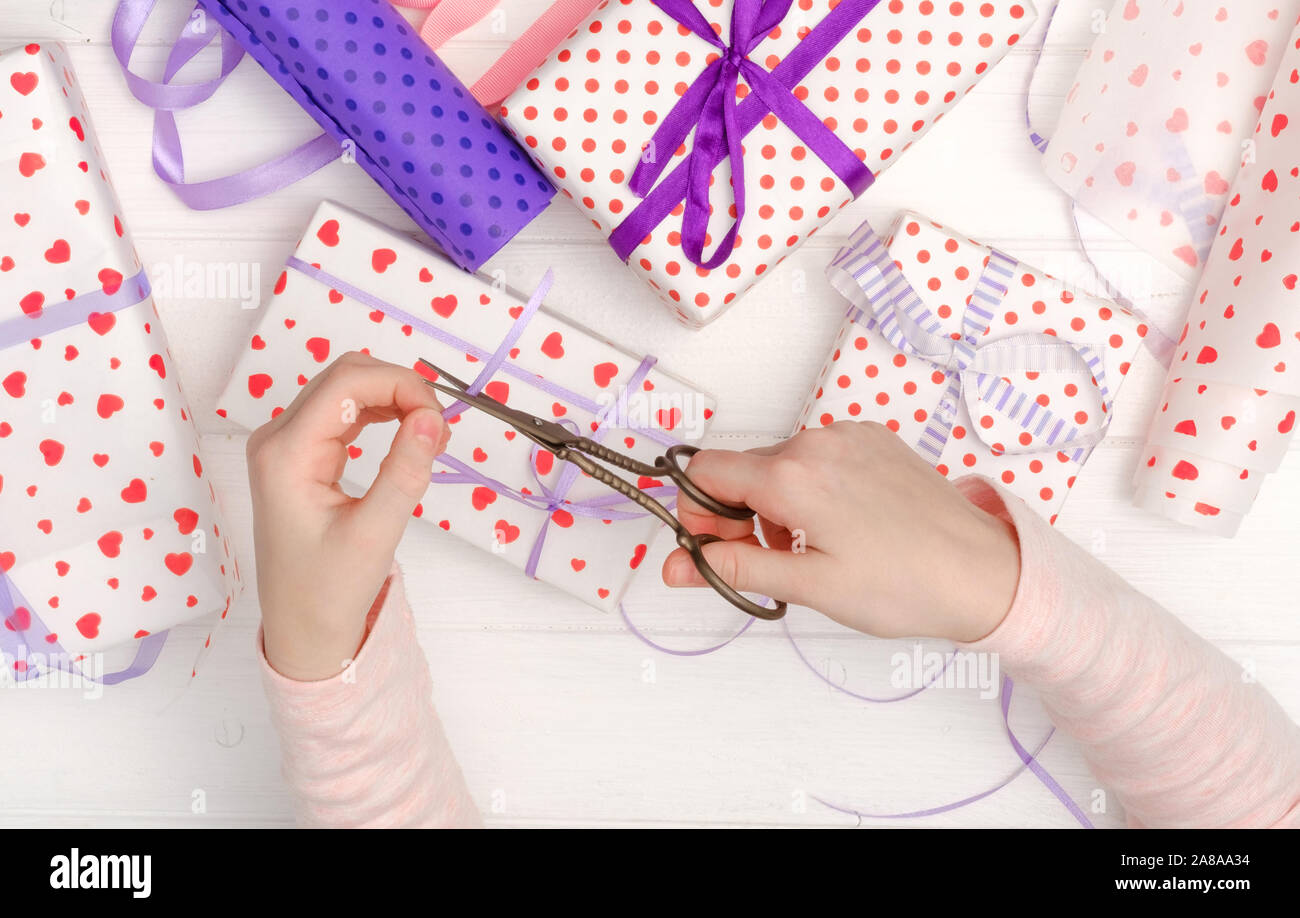 Happy mother daughter wrapping in hi-res stock photography and images ...