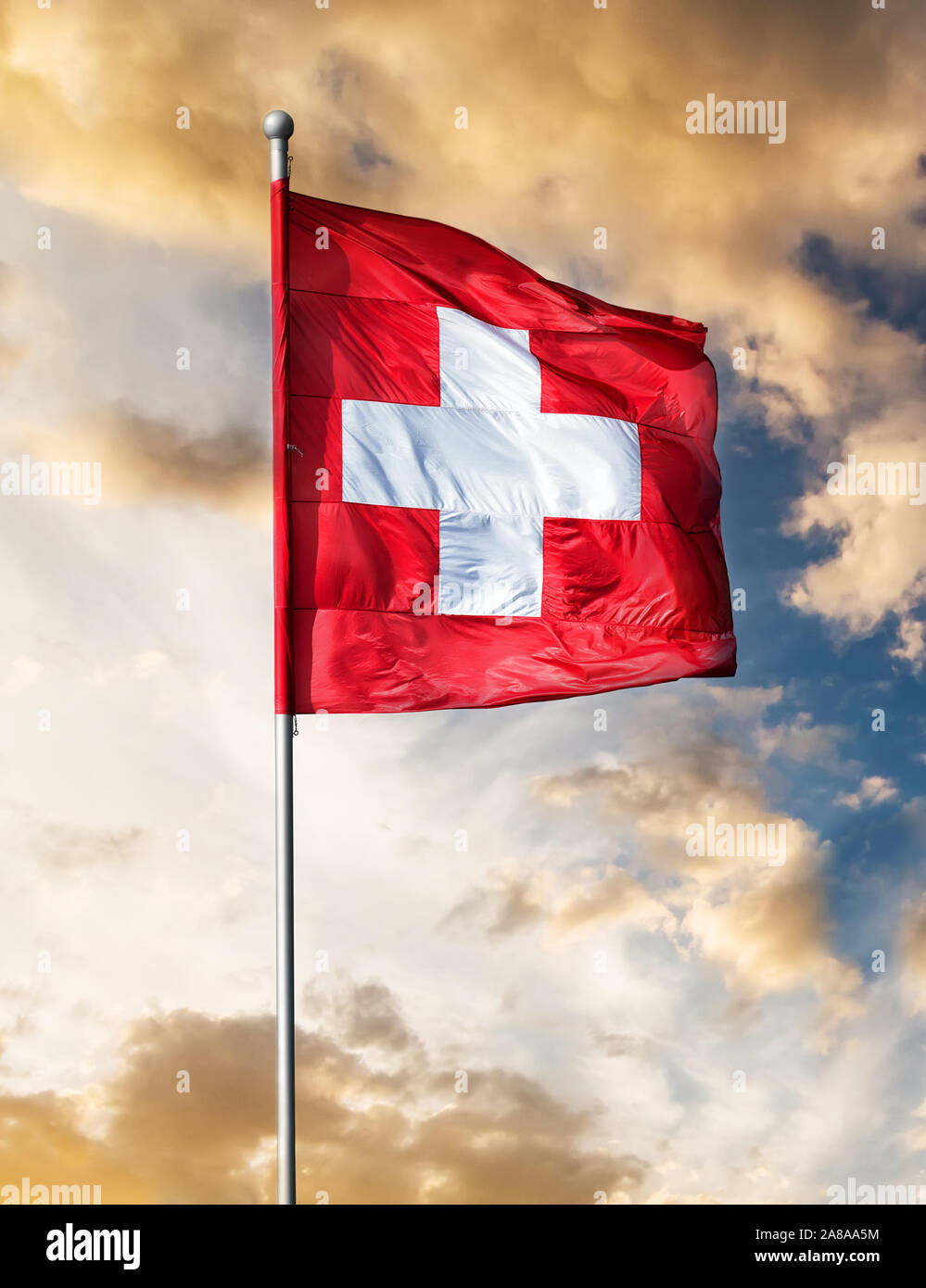 Switzerland blue yellow flag hi-res stock photography and images - Alamy