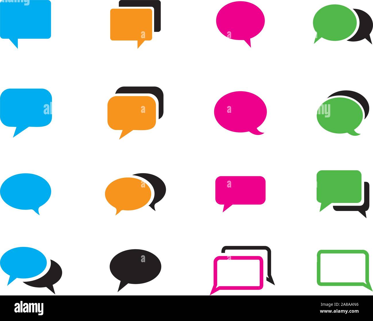 Empty comic bubbles elements Stock Vector Images - Alamy