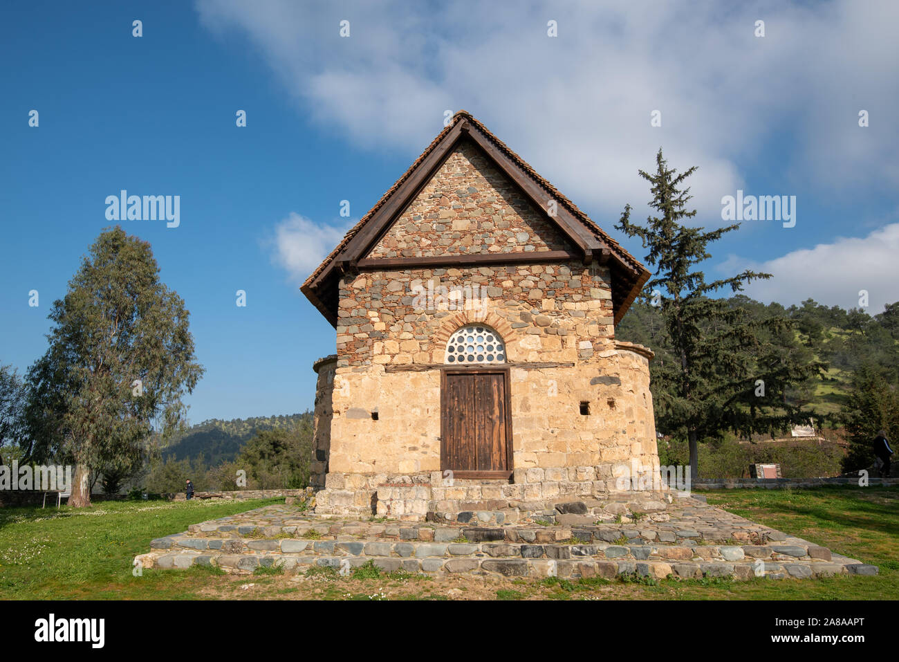 Famous Greek orthodox church of Panagia Asinou at Nikitari village in ...