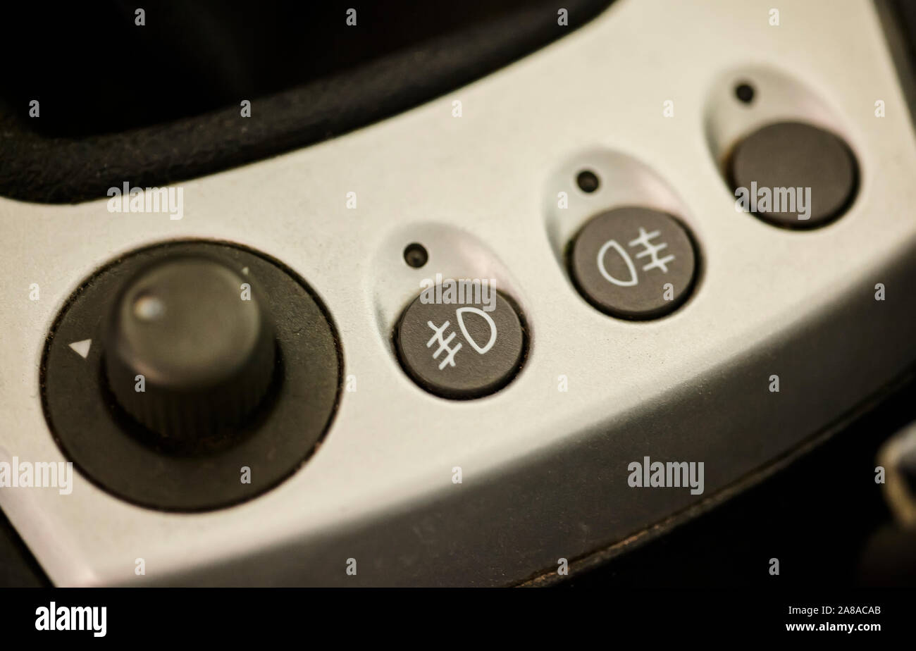 Buttons for fog lights Stock Photo - Alamy