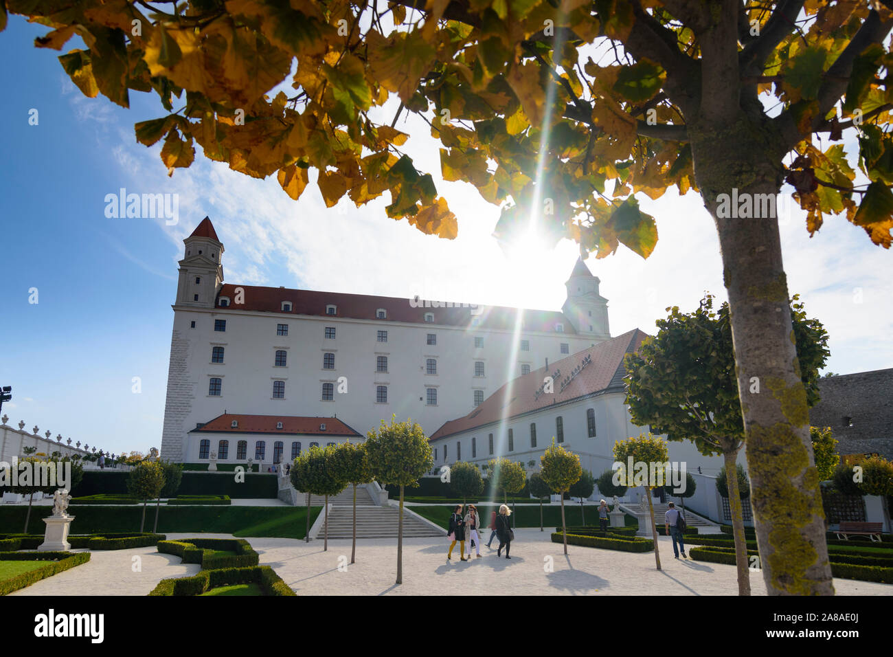 Bratislava (Pressburg): Pressburg Castle, park side in Slovakia Stock ...