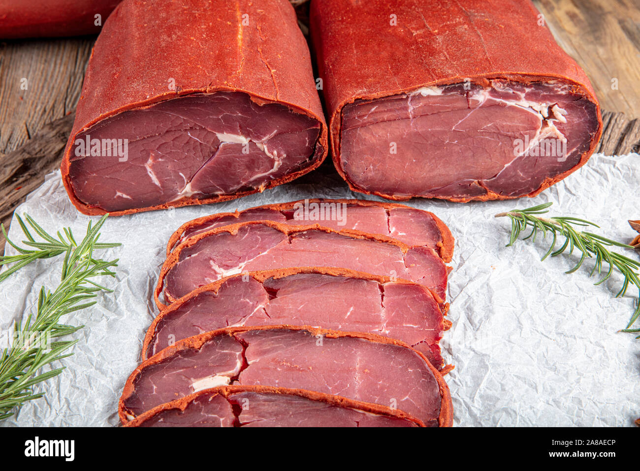 Turkish bacon , pastrami ( kayseri pastirma Stock Photo - Alamy