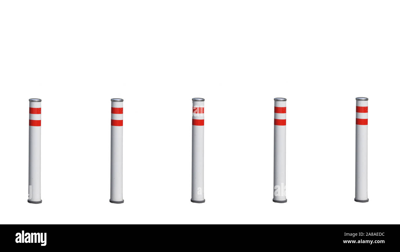Road column isolated on a white background. Road safety Stock Photo - Alamy