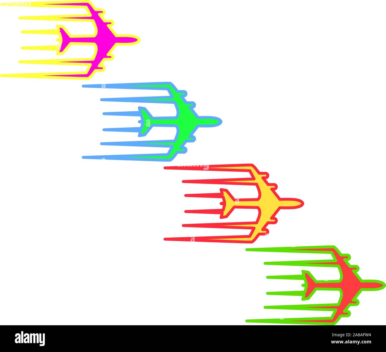 Flying airplane Airliner jet transport icon illustration Stock Vector ...