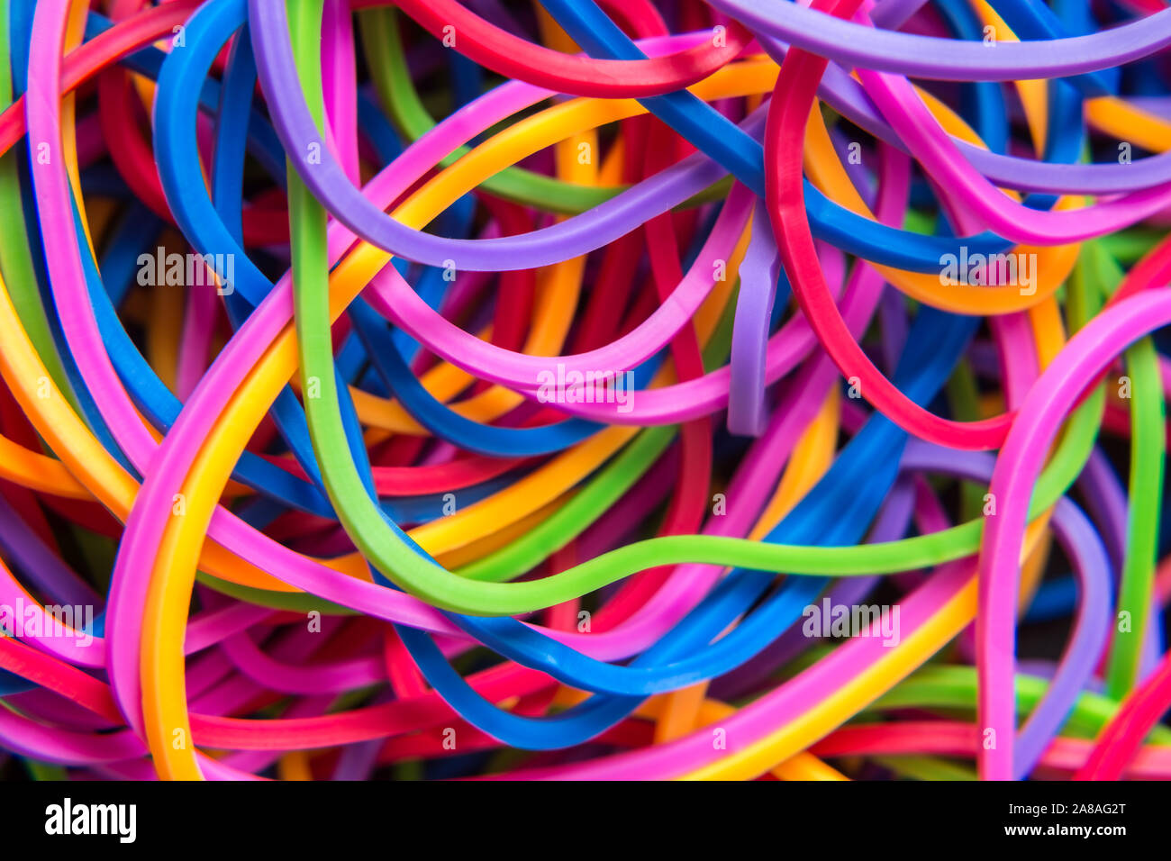 Colorful rainbow colors rubber bands Stock Photo - Alamy