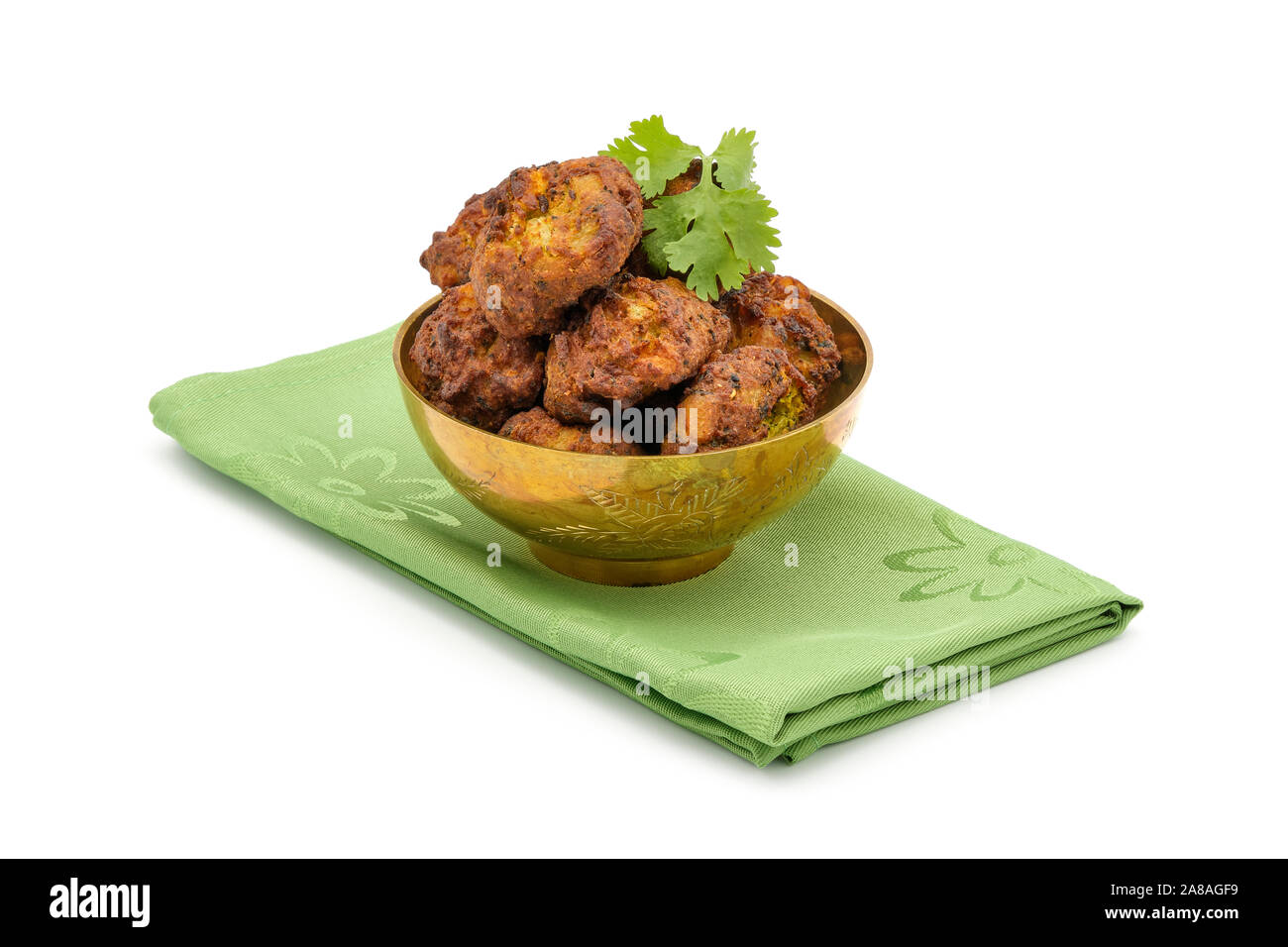 Bowl of tasty pakora a trational snack in Indian made with chickpeas ...
